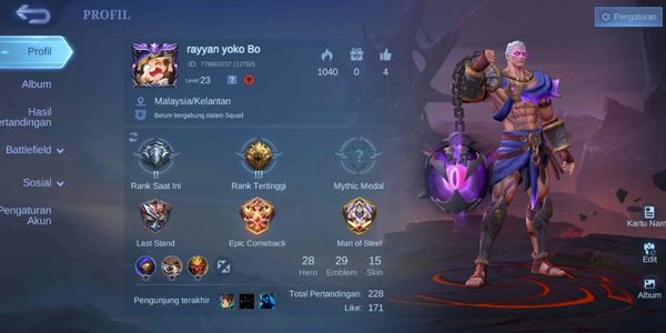 Beli Akun Akun Hero 28 Skin 15 Monsep All Unbind Mobile Legends Terlengkap dan Termurah Agustus ...