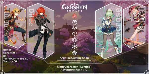 Beli Akun AKUN STARTER DILUC + YANFEI + THOMA + SUCROSE [ASIA] Genshin ...