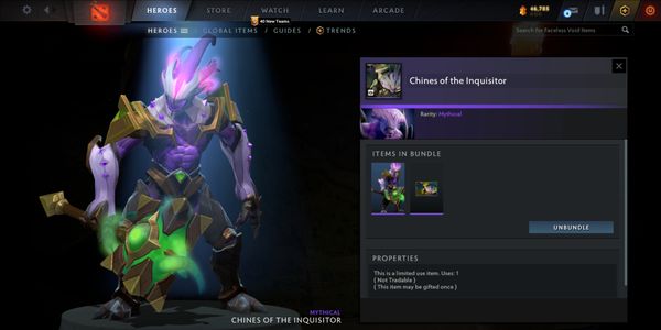 Beli Item Gift Chines of the Inquisitor - Faceless Void (TI11 Collector ...