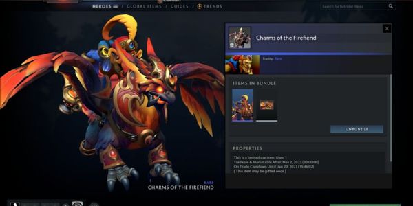 Beli Item Gift Charms of the Firefiend (Batrider Set The International ...