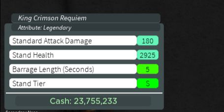 Beli Item King Crimson Requiem (Legendary) - Stand Upright:Rebooted ...