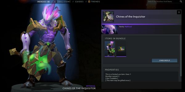 Beli Item Gift Chines of The Inquisitor (Faceless Void Set Diretide ...