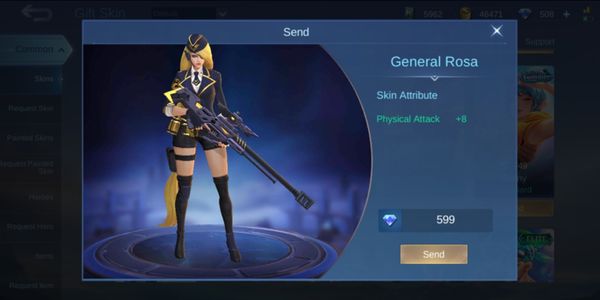 Buy Skin General Rosa (Elite Skin Lesley) Mobile Legends 2326543 | itemku