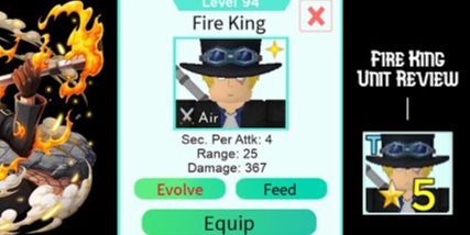 Buy Item Fire King [Sabo]-All Star Tower Defense-ASTD Roblox 2334290 ...