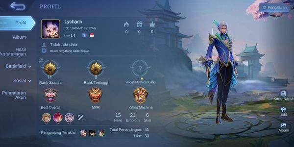 Buy Account Akun Hero 15 Skin 6 Username All Unbind Mobile Legends 2339318 | itemku