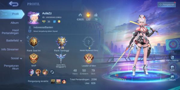 Beli Akun AKUN ML SKIN VALENTINE EPIC FANNY, M4 BEATRIX, EPIC IRITHEL ...