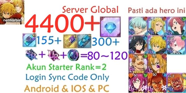 Beli Akun 【Global】Akun Starter Seven Deadly Sins 7DS -15 Seven Deadly ...