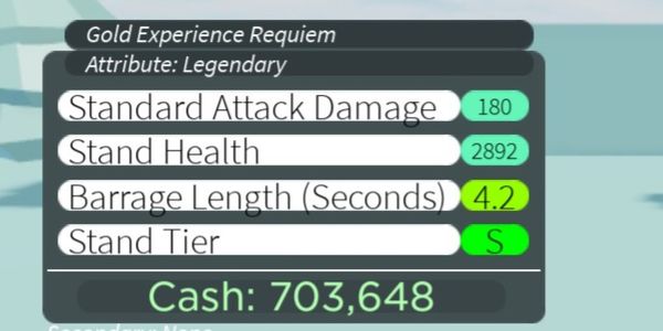 Beli Item Gold Experience Requiem Legendary | Stand Upright : Rebooted ...