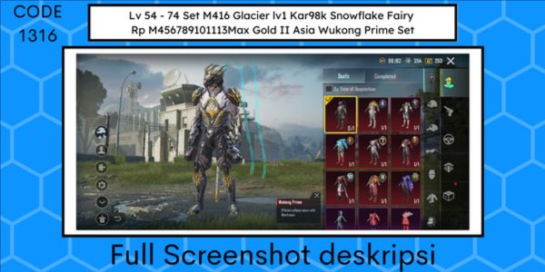 Buy Account M416 GLACIER LEVEL 1 | Lv 54 - 74 Set Rp M 4 5 6 7 8 9 10 11 13 Max Asia Wukong ...