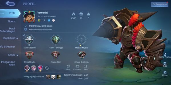 Beli Akun Akun Hero 24 Skin 13 Username All Unbind Mobile Legends Terlengkap dan Termurah ...