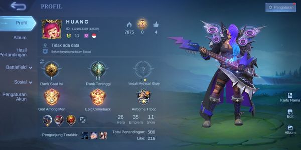Beli Akun Akun Hero 26 Skin 11 Spesial Hilda Username All Unbind Mobile Legends Terlengkap dan ...