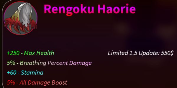 Buy Item Rengoku Haorie - Project Slayers RBL 2388586 | itemku