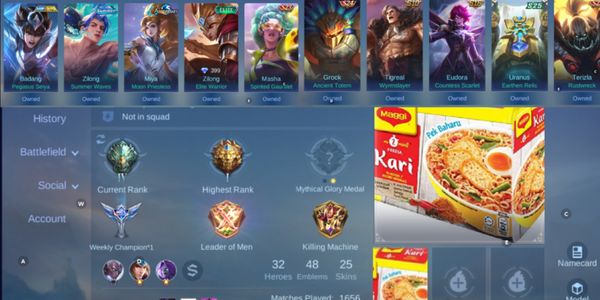 Buy Account (16)Akun Mobile Legends GG Mobile Legends 2070247 | itemku