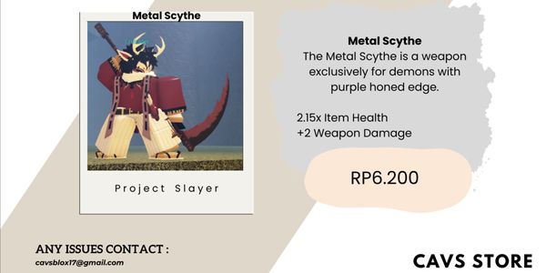 Beli Item Metal Scythe (Mythic) - Project Slayers RBL Terlengkap dan ...