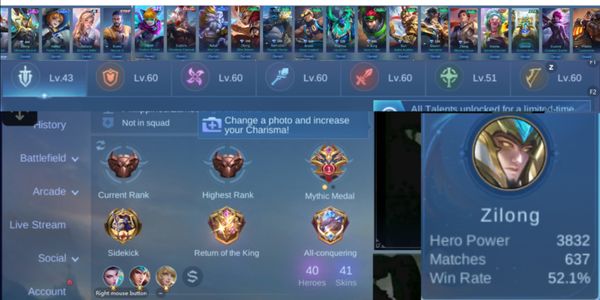 Beli Akun (180)Akun Mobile Legends GG Mobile Legends Terlengkap dan ...