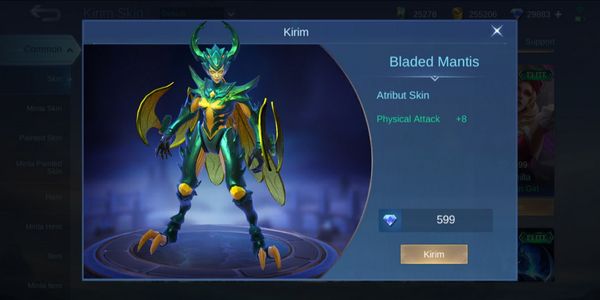 Buy Skin Bladed Mantis (Elite Skin Karrie) Mobile Legends 2403594 | itemku
