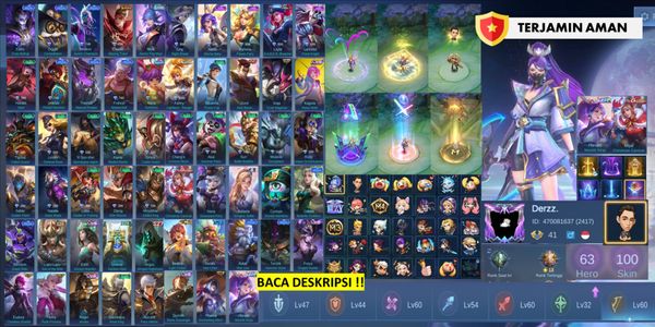 Buy Account Akun III Emblem MAX, Server Old, Skin Limited Hanabi Miya ...