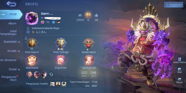 Beli Akun Akun Skin 248, 2 Skin Legend, Collector YSS, 2 KOF, 2 Recall ...