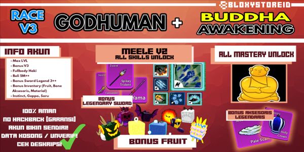 Buy Account Blox Fruit Account {AWAKEN BUDDHA + GODHUMAN} [Level MAX ...