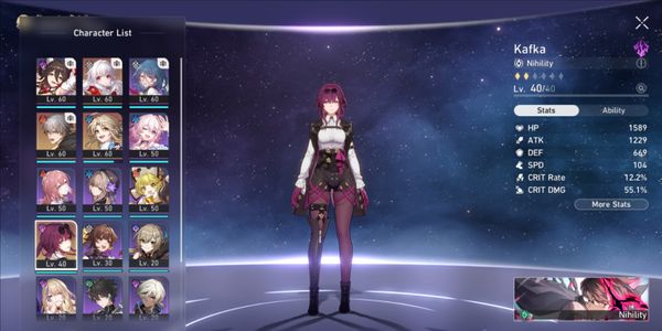 Beli Akun Pity LC 47 Rate ON 9 SSR Kafka + LC Welt Clara E1 + LC ...