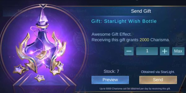 Buy Gift Item Gift: StarLight Wish Bottle Mobile Legends 2465921 | itemku