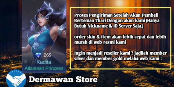 Buy Skin Atlantean Princess (Skin Kadita) Mobile Legends 2445867 | itemku