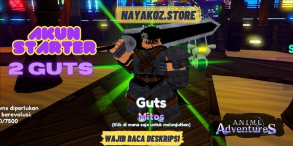 Beli Akun Akun Starter Anime Adventure - GUTS Roblox Terlengkap dan ...