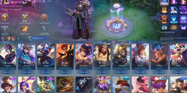 Beli Akun Skin 179 Full Hero 126 Lunar Change,Saber Onimaru,Lb Tigreal ...
