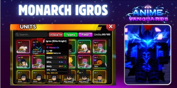 Buy Account [ANIME VANGUARD] MONARCH IGRIS / IGROS GOOD STATS (DATA ...