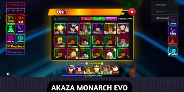 Buy Account Akaza Monarch Evo Account - Anime Vanguards Anime Vanguard ...