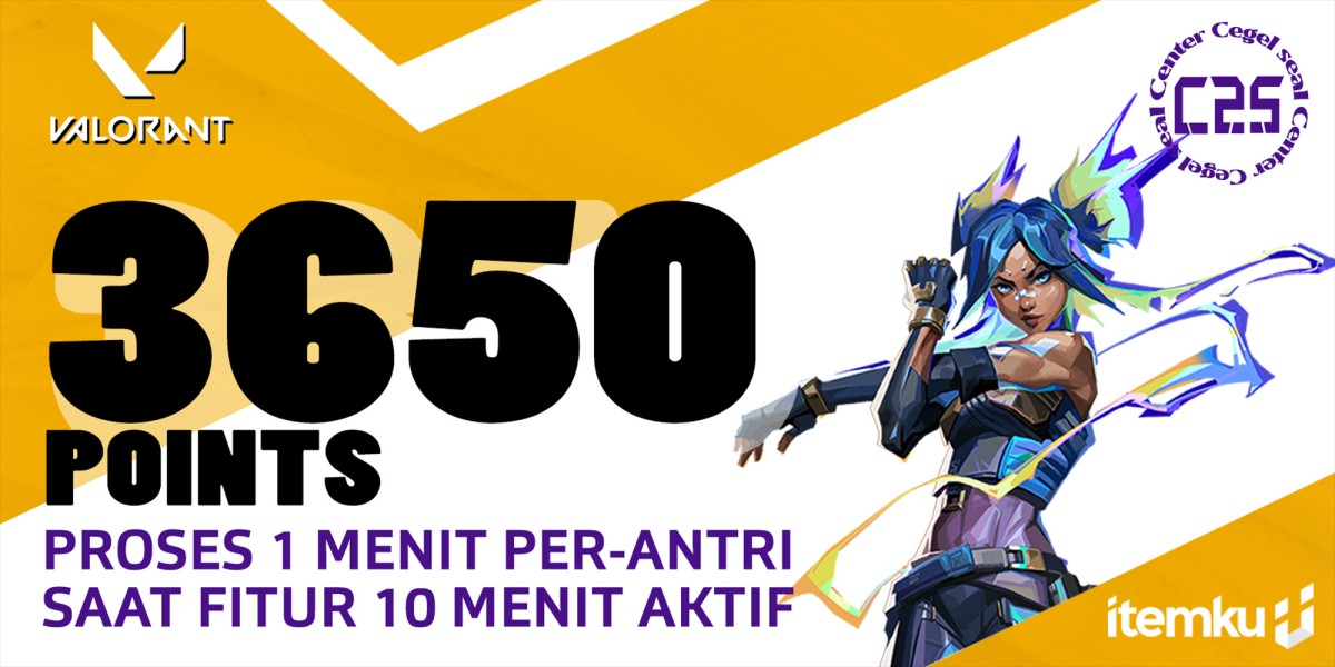 Beli Top Up 3650 Points Valorant Terlengkap dan Termurah Desember 2024 3009210 | itemku