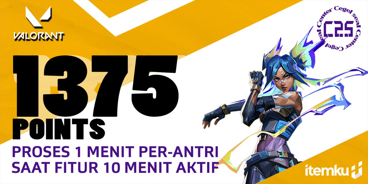 Beli Top Up 1375 Points Valorant Terlengkap dan Termurah Oktober 2024 3009187 | itemku