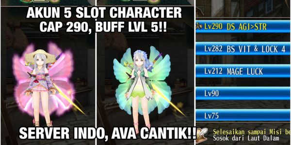 Beli Akun AKUN PENSI, 5 CHARACTER CAP LEVEL 290, AVA CANTIK, BUFFLAND ...