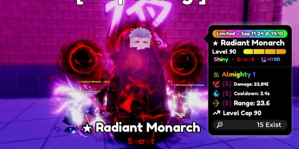 Buy Unit Shiny Radiant Monarch Almighty Anime Defenders 3021480 | itemku