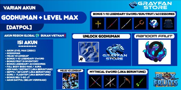 Buy Account Blox Fruit Account Godhuman Max Level Datpol Not