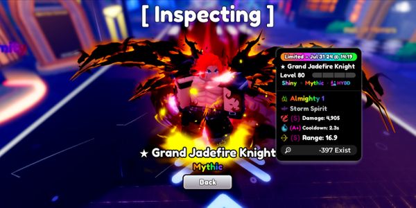 Buy Unit Grand Jadefire Knight Almighty Anime Defenders 3090798 | itemku