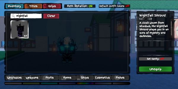 Beli Outfit NightFall Shroud Grand Piece Online Grand Piece Online ...