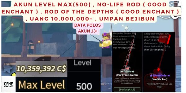 Buy Account MAX LEVEL ACCOUNT ( 500 ), NO-LIFE ROD ( GOOD ENCHANT ...