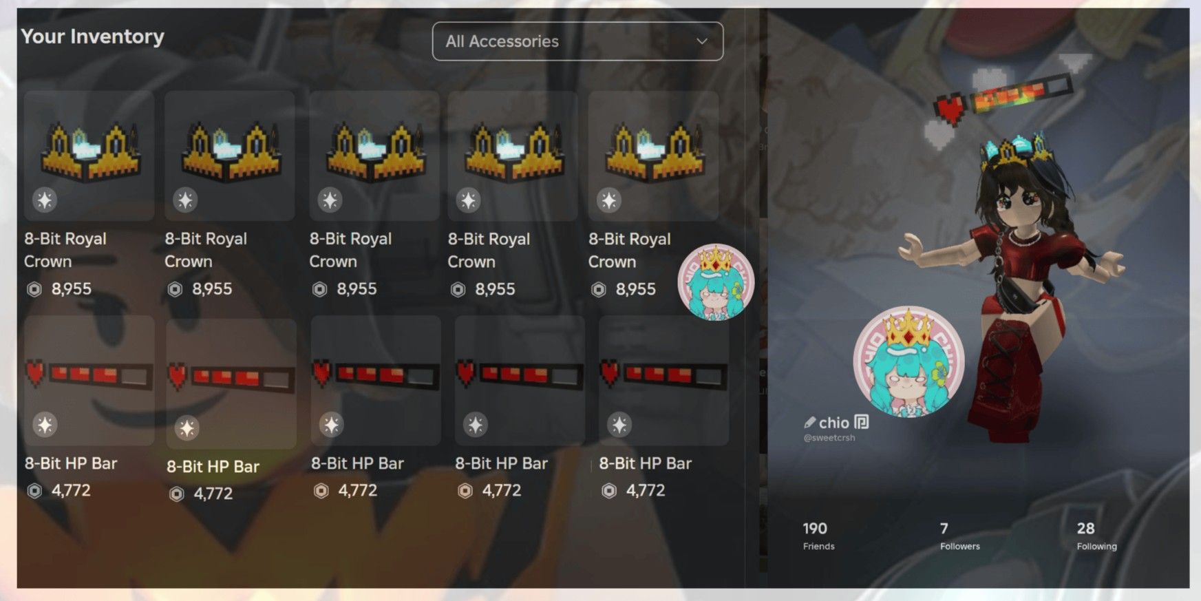 Buy Item Limited Item RBL 8 Bit Royal Crown Roblox 2977165 | itemku