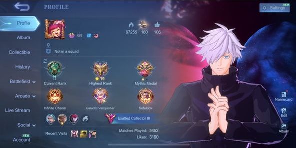 Buy Account Skin 347 / 1 Legend 2 Collector / JJK Gojo, Aspirant Angela ...