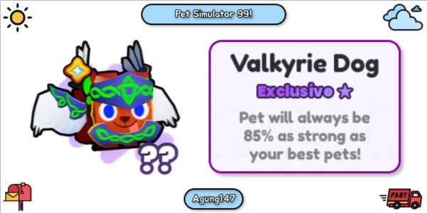 Buy Pets Valkyrie Dog Pet Simulator 99! 3005656 | itemku