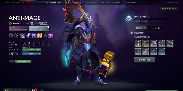 Buy Item Ready Trade Inscribed Golden Basher Blades (Immortal Anti-Mage ...