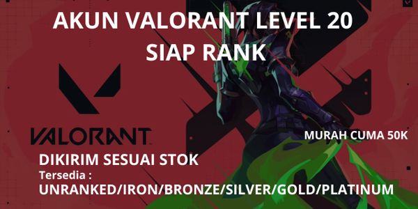 Buy Account AKUN VALORANT READY RANK LEVEL 20 Valorant 3064890 | itemku