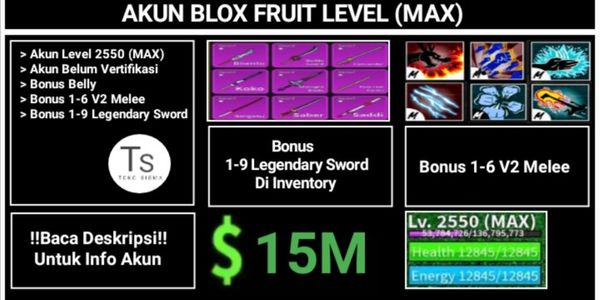 Buy Account Blox Fruit Account Level MAX (15M Belly) (Plain Data) Blox ...