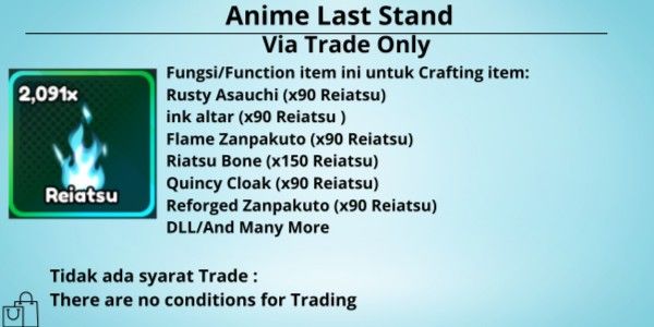 Buy Item x90 Reiatsu (Anime Last Stand) Anime Last Stand cheapest May ...