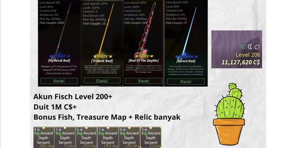 Buy Account [FISCH] Account > Level: 200+ | C$ Money: 1M+ | Complete ...