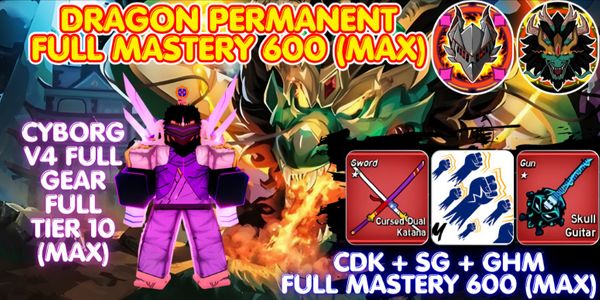 Buy Account DRAGON PERMANENT FULL MASTERY 600 (MAX) + CYBORG V4 FULL ...