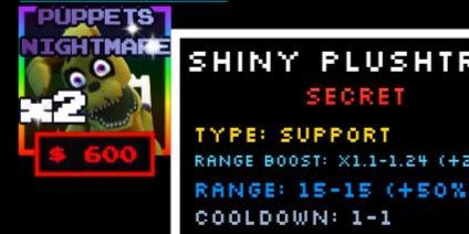 Beli Tower Shiny Plushtrap (Puppets Nightmare) - Five Night TD Five ...