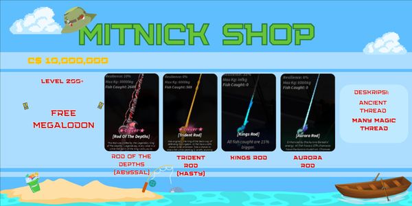 Buy Account Fisch account lvl 200+ | (CLEVER) ROD OF THE DEPTHS ...
