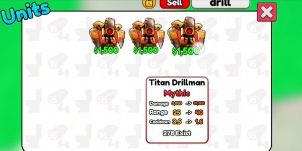 Buy Item Titan Drillman (mythic) - Skibidi Defense Tower Roblox 2643387 ...